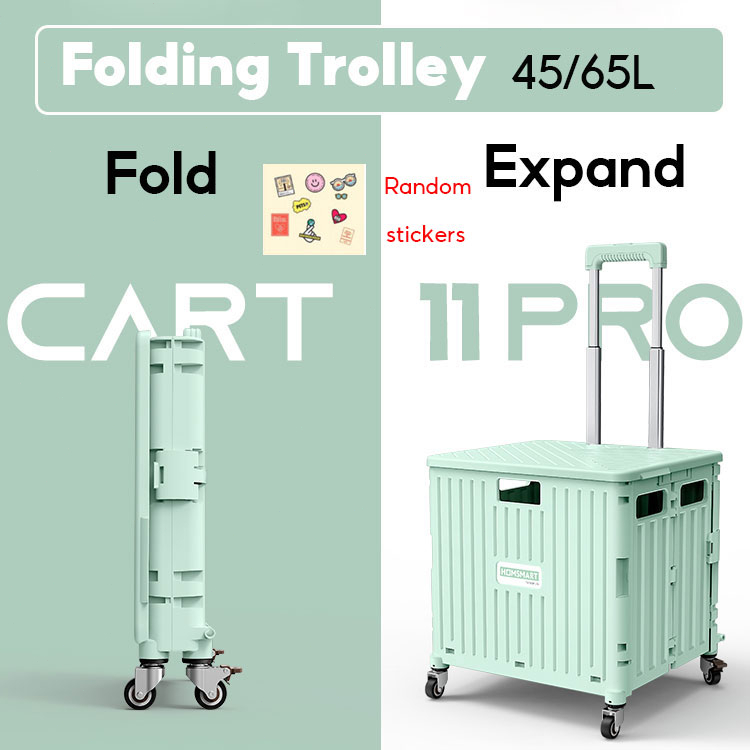 (SG Stock)EmmAmy 65L/45L Folding shopping trolley multifunctional ...