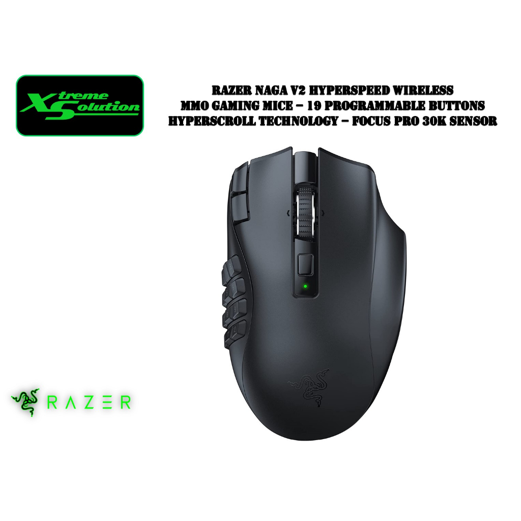 Razer Naga V2 Hyperspeed - Wireless MMO Gaming Mice | 19 Programmable ...