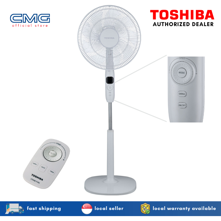 TOSHIBA REMOTE CONTROL 16" DIGITAL DC STAND FAN | F-LSD10(W)SG | Shopee ...