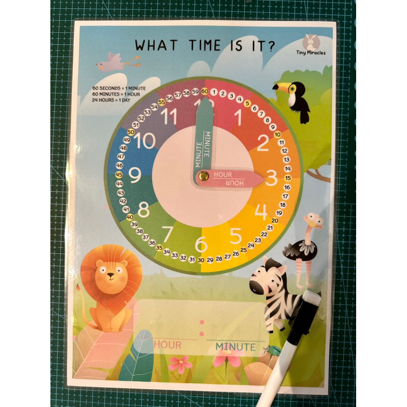 A4 Clock (Learning how to Tell Time) with theme | Shopee Singapore