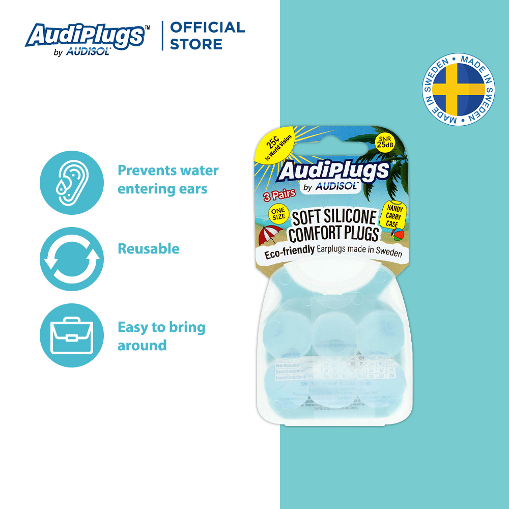 Audiplugs Soft Silicone Comfort Ear Plugs 3 Pairs | Shopee Singapore