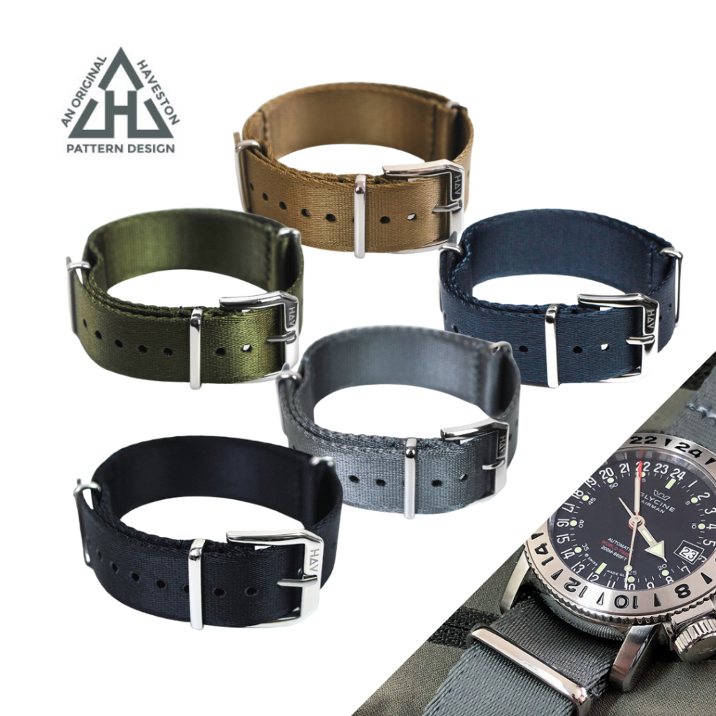 Haveston Parade Series Nylon Watch Strap, 20mm, 22mm, Nato Strap ...
