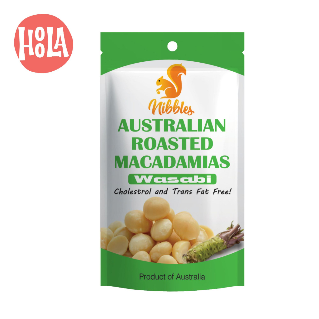 Nibbles Premium Australian Wasabi Macadamia Nuts 60g (6 packs) | Shopee ...