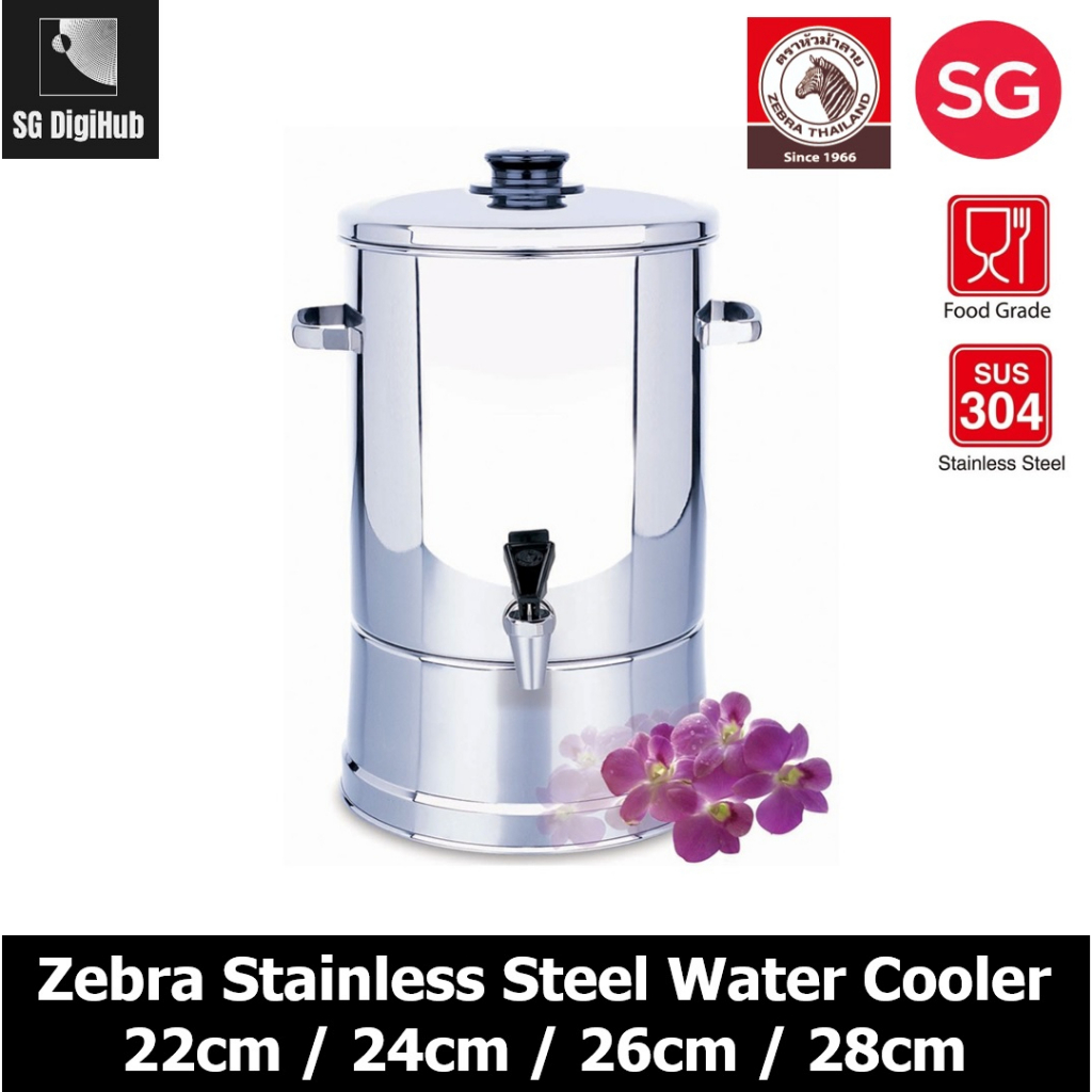 ZEBRA STAINLESS STEEL WATER COOLER 22CM / 24CM / 26CM / 28CM | Shopee ...