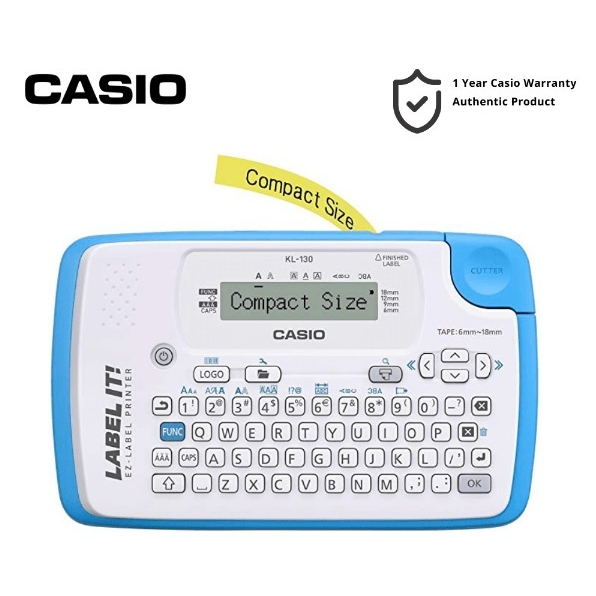 Casio KL-130 Portable Battery Operated Label Printer with free 12mm ...