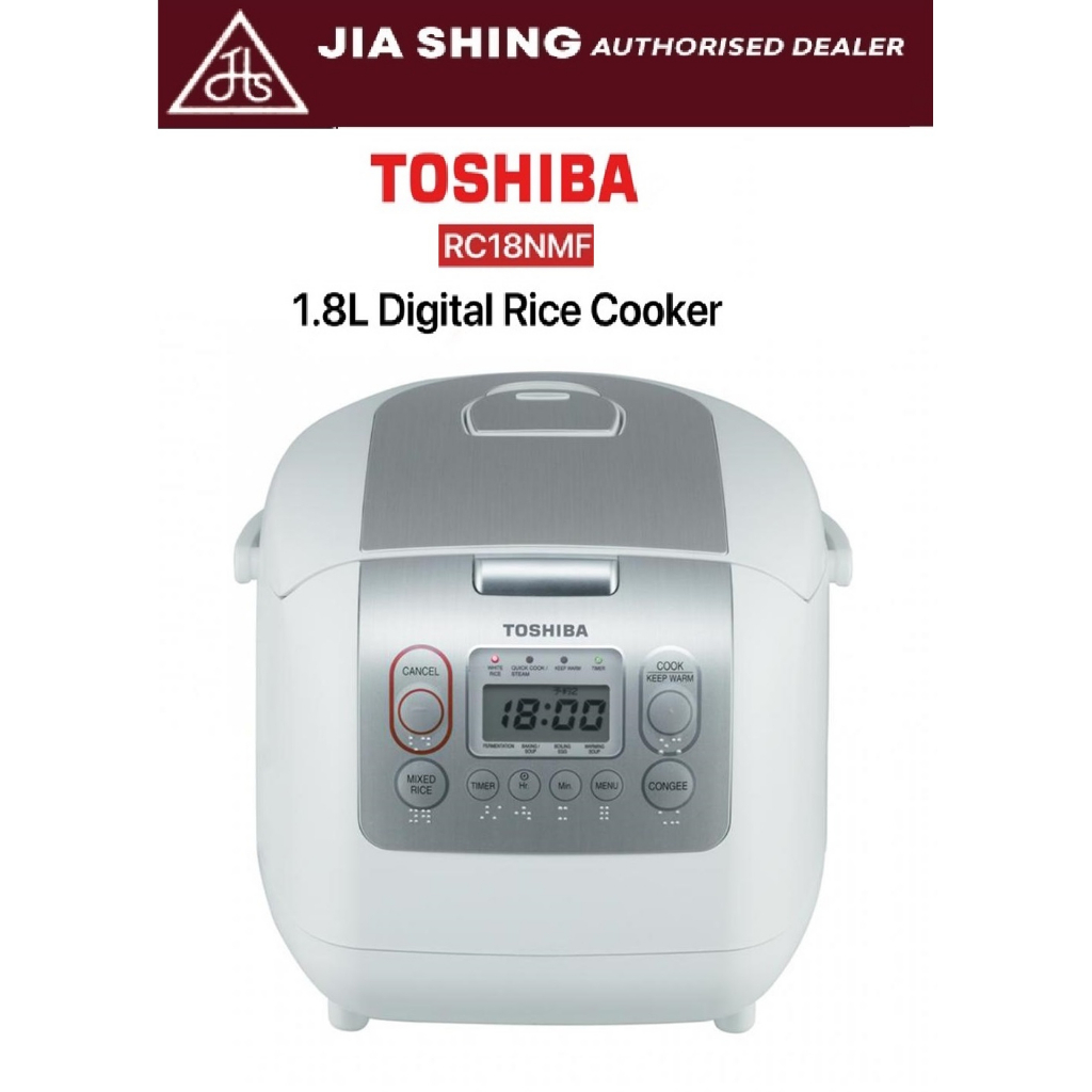 Toshiba 1.8L Compact Digital Electric Rice Cooker (RC-18NMF) | Shopee ...