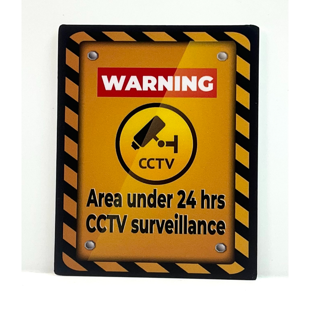 WARNING CCTV AREA UNDER 24 HRS CCTV SURVEILANCE SIGNAGE - ( 80mm x ...