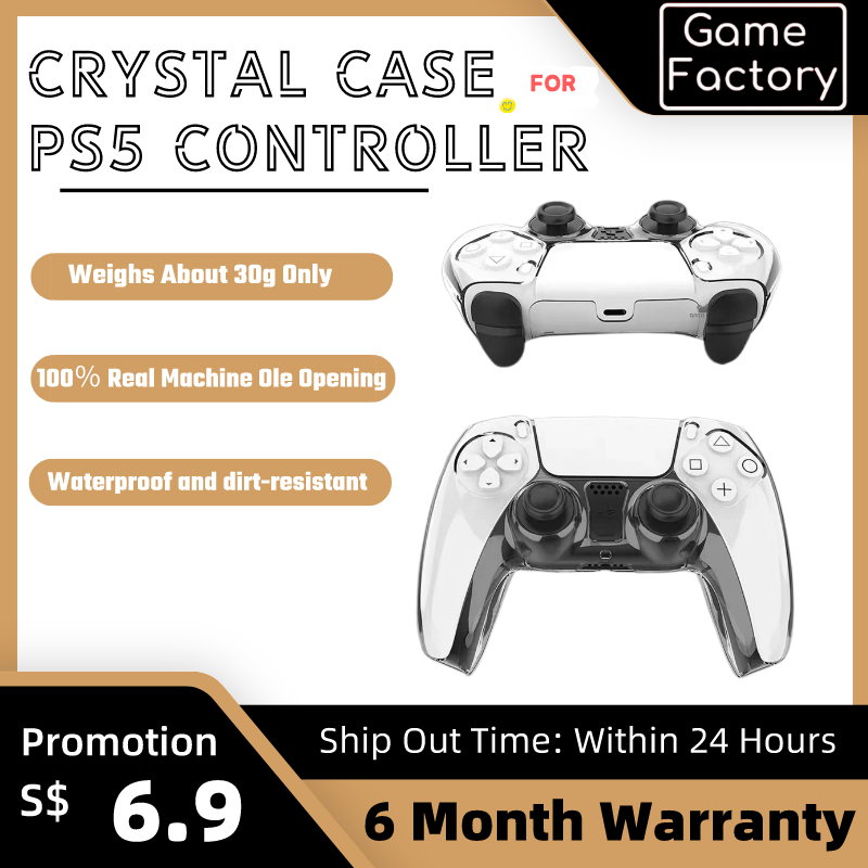 SG Stock PS5 game controller crystal case PC transparent split handle ...