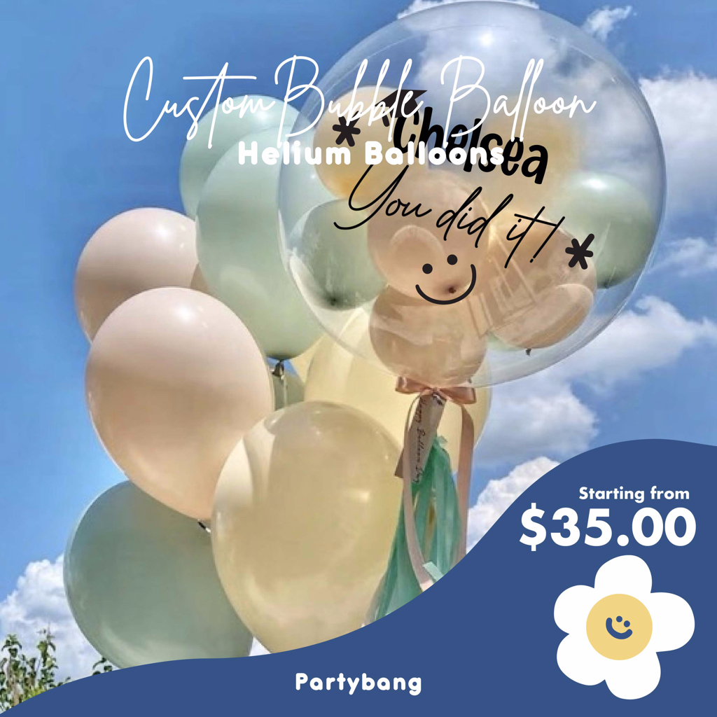 🇸🇬🎈 [Helium Inflated] Customized Helium Bubble Balloon Bobo T- Balloon ...