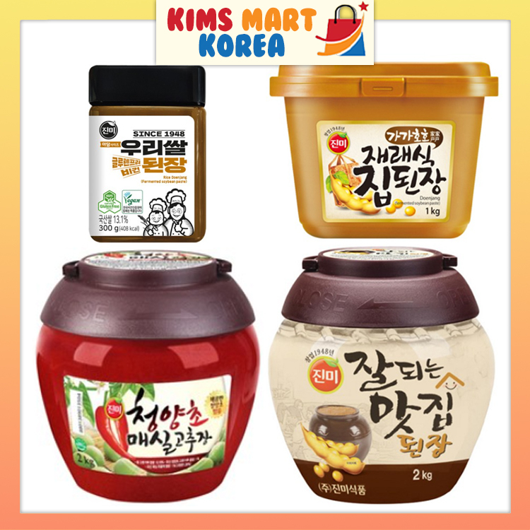 Jinmi Korean Fermented Soybean Paste, Gochujung Red Pepper Paste, Ssamjang Original, Traditional ...
