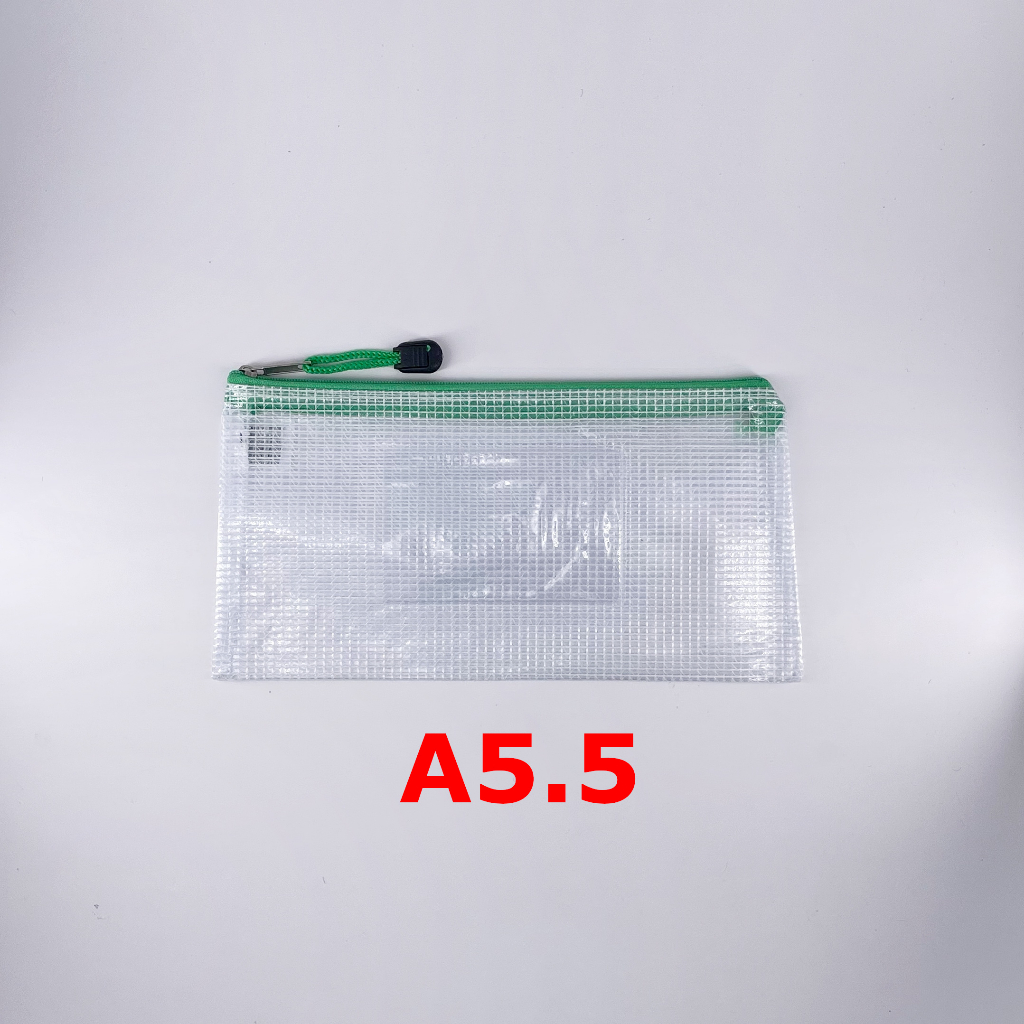 [SG] PVC Mesh Zip Bag w/ Card Slot A3 B4 A4 A5 A5.5 A6 B8 Document ...