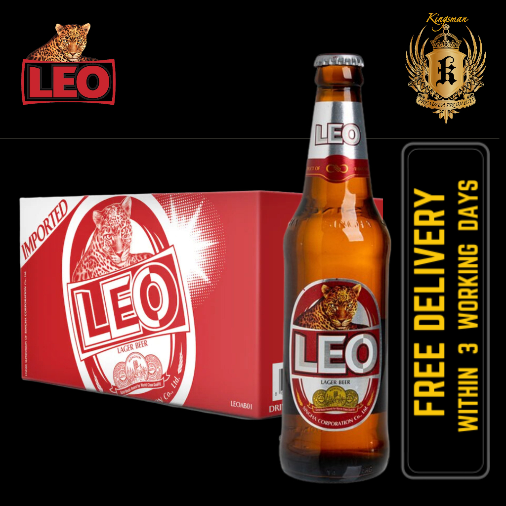 LEO Lager Beer Pint 24 x 320ml (BBD: May 2023) | Shopee Singapore