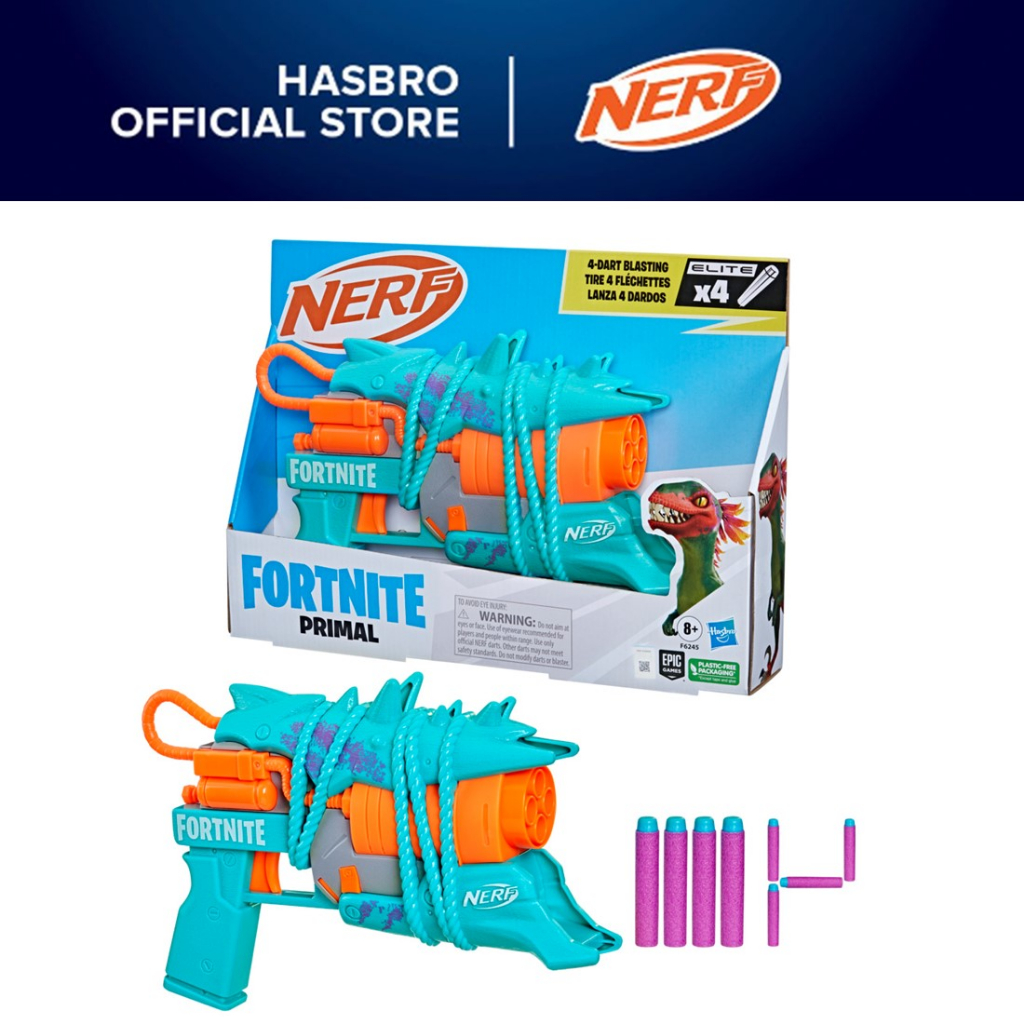 Nerf Fortnite Primal Blaster, 4 Nerf Elite Darts, Nerf Fortnite Dart ...