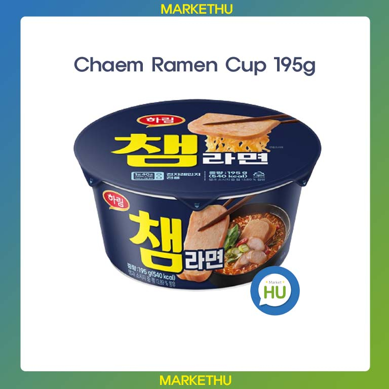 [HARIM] Premium Cham Ramen Cup 195g/With Chicken Ham,[Season ends]/Korean Noodles/Microwave only ...