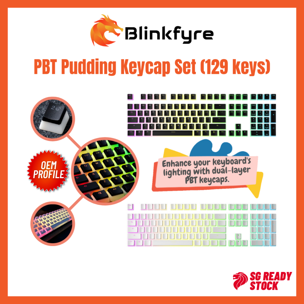 PBT Double Shot Pudding Keycap Set - OEM Profile | Shopee Singapore