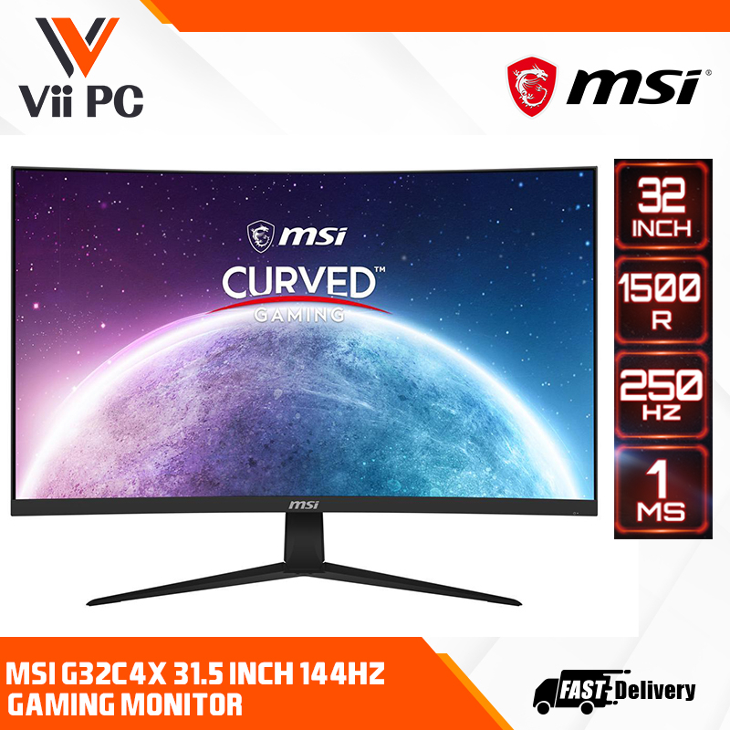MSI G32C4X 31.5" 250 Hz Curved 1500R Gaming Monitor HDR Ready AMD ...