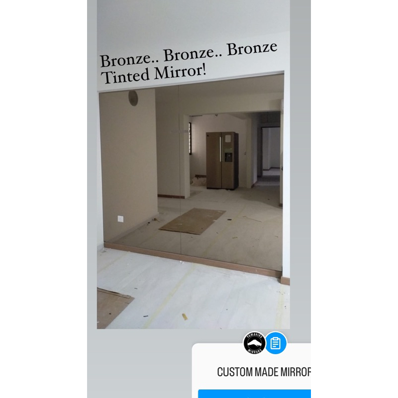 Custom Made Bronze Tinted Wall Mirror | Shopee Singapore