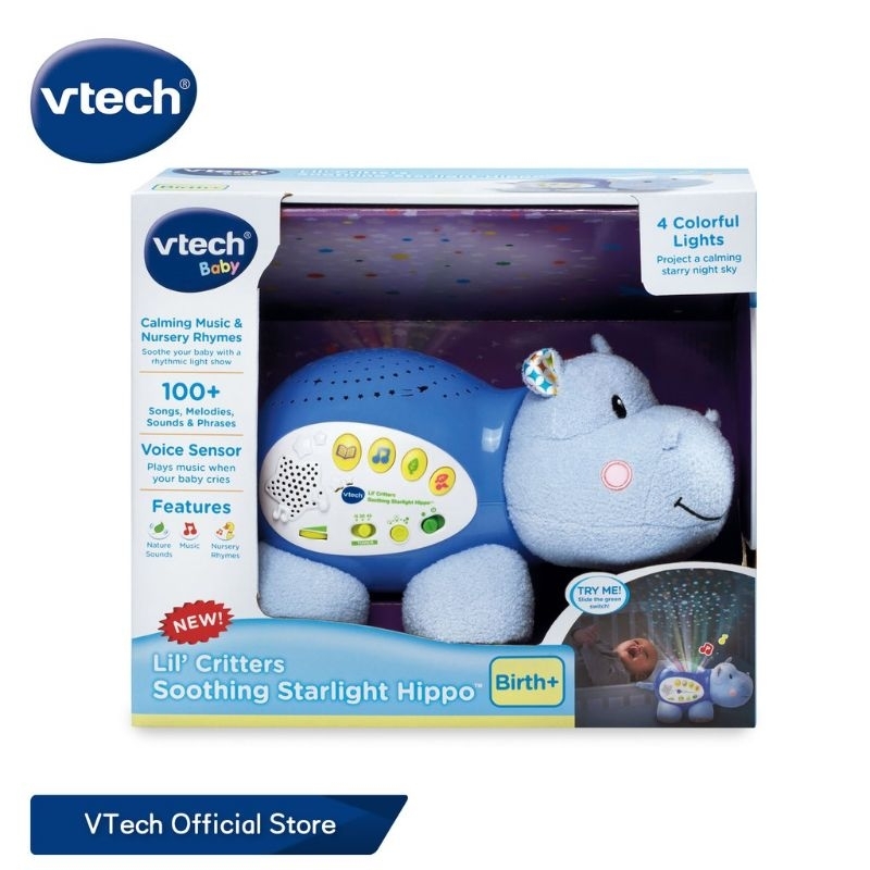 Vtech Baby Lil' Critters Soothing Starlight Hippo projector with Crying ...