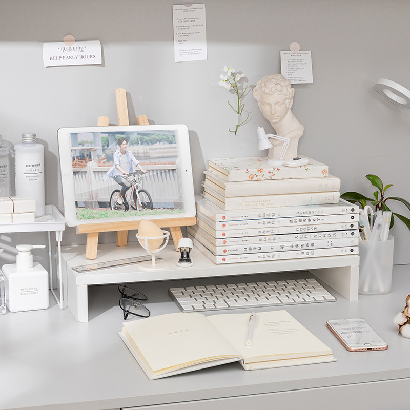 Multi-functional Office Computer Monitor Shelf Wooden Storage Rack ...