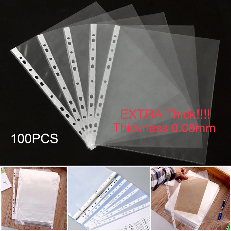 [SG Seller] A4 11-Holes Clear Files Clear Folders Refill Sheet ...