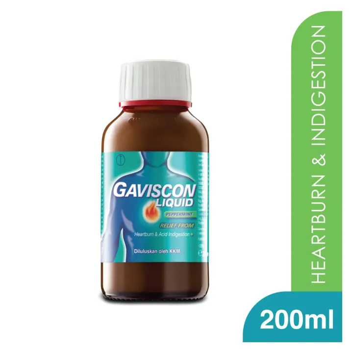 Gaviscon Peppermint Liquid 200ml Fast Acting Heartburn Relief And