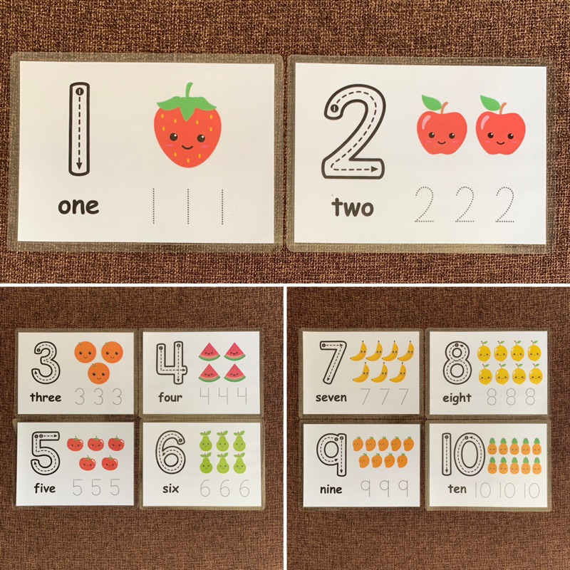 Counting Numbers Tracing 1 to 10 Kids Counting with fruit pictures ...