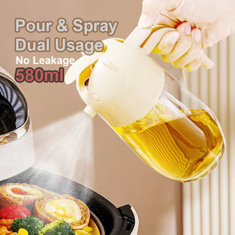[Sg Seller] 2 in 1 Oil Bottle Spray And Automatically Open Pour Oil ...