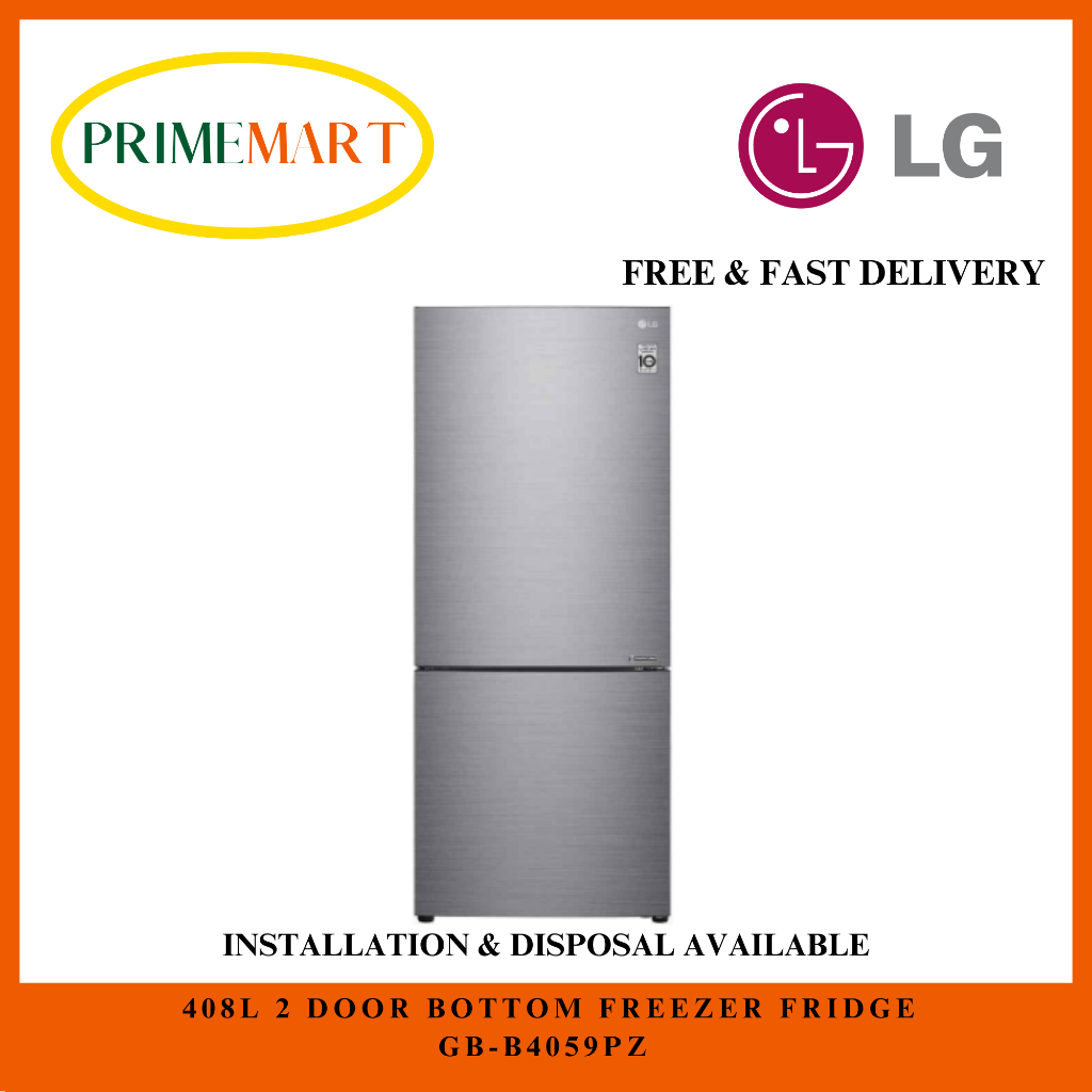 LG GB-B4059PZ 408L 2 DOOR BOTTOM FREEZER FRIDGE WITH SMART INVERTER COMPRESSOR - 2 YEARS LOCAL ...