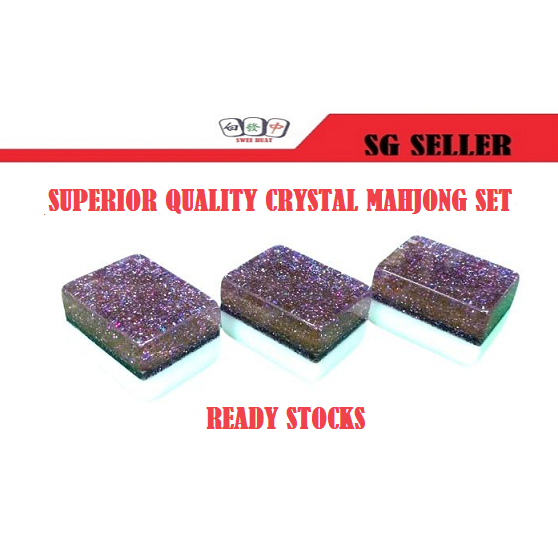 Superior Quality Crystal Purple Mahjong Set/A1 Size 37mm / A2 Size 35mm ...