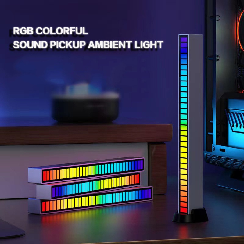 RGB Music Rhythm Light Bar Sound Control LED Ambient USB Lamp Strip ...