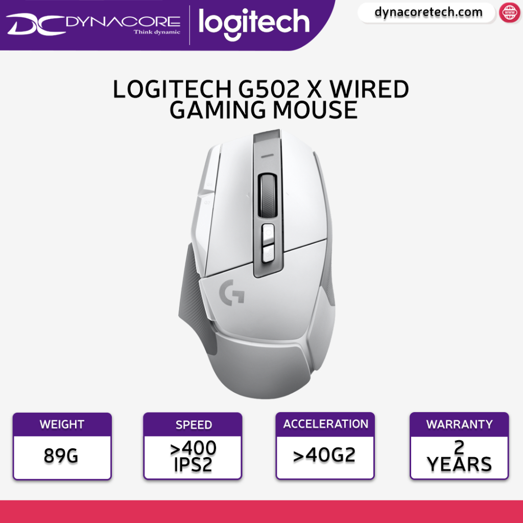 Logitech G502 X Wired Gaming Mouse - White - 910-006148 | Shopee Singapore