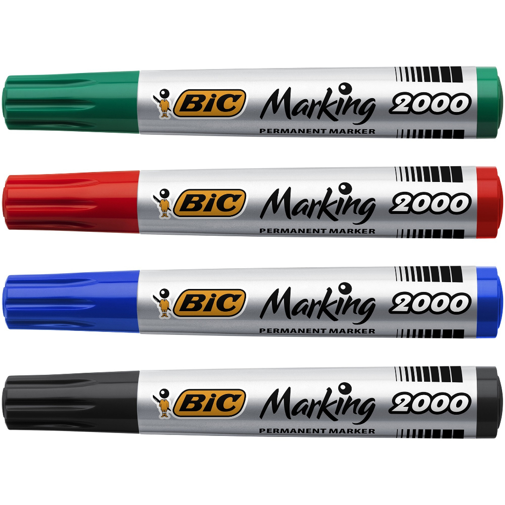 BIC Marker - Permanent Marking 2000-1.7mm-4 colors | Shopee Singapore