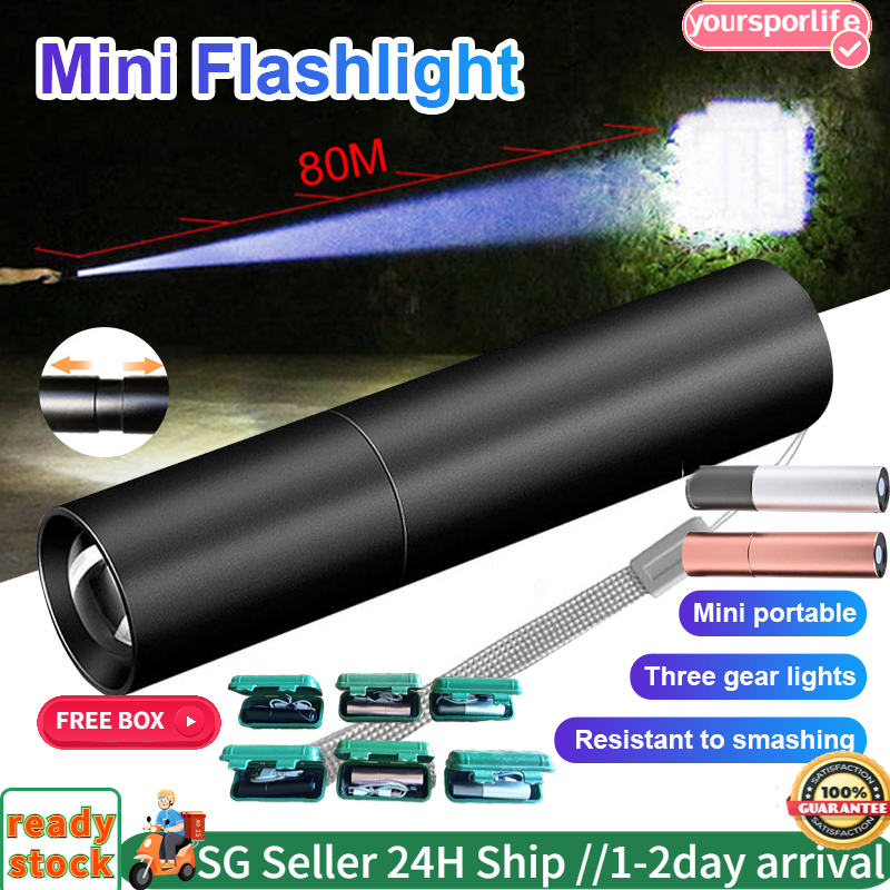 Ultra bright LED Flashlight zoomable 3 Mode USB Rechargable Waterproof ...