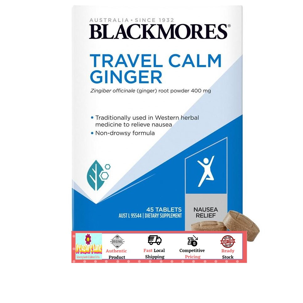 Blackmores Travel Calm Ginger Anti-Nausea (45 Tablets) | Shopee Singapore