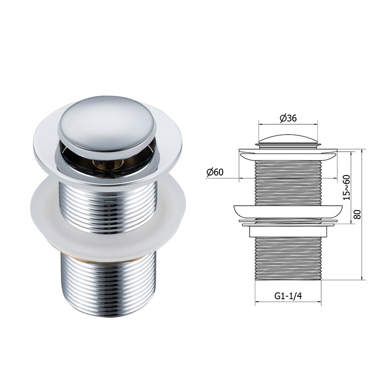 Wash Basin Drain Pop-Up Stopper Bathroom Sink Bounce Filter 41mm Vanity ...