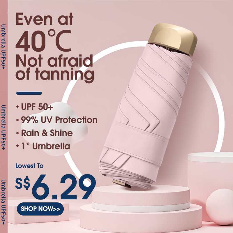 [SG STOCK] Mini Pocket Umbrella lightweight Six-Folds small Umbrella ...