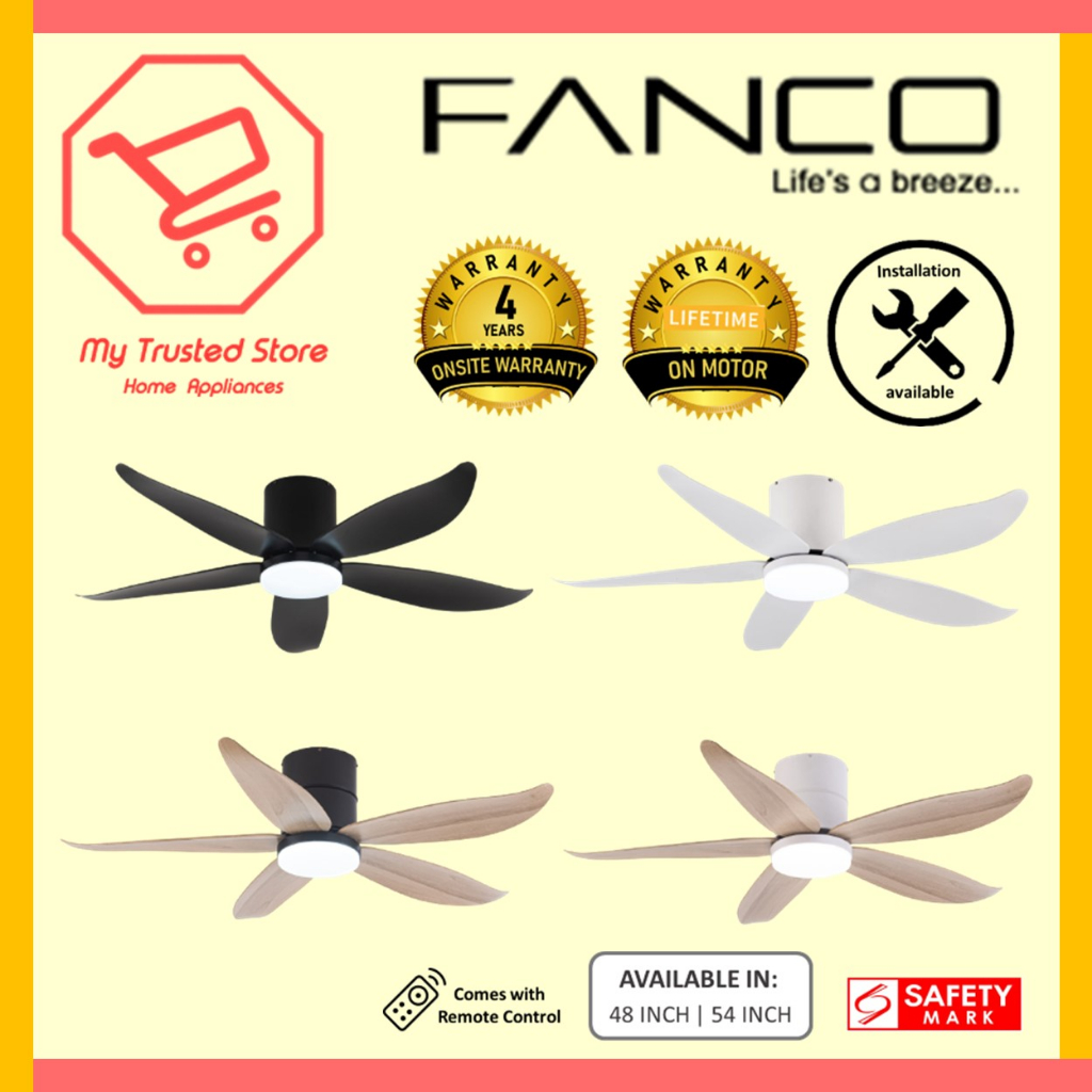 FANCO CO-FAN Rito 5 SMART DC Motor 5 Blade Ceiling Fan with 3 Tone LED ...