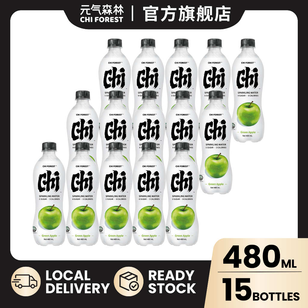 Chi Forest 元气森林 Zero Sugar Free Soda Sparkling Water Drinks 480ml×15 ...