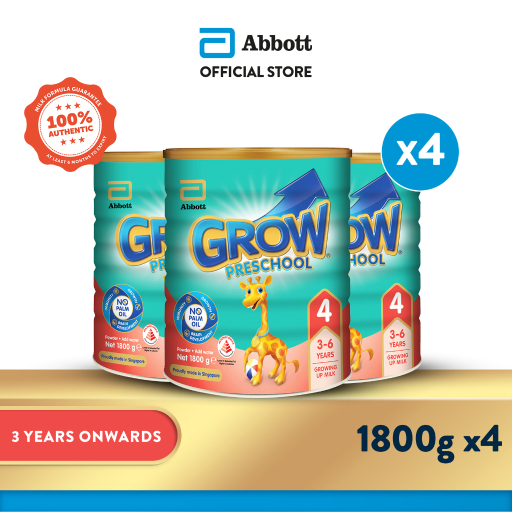 [Bundle of 4] GROW Growing Up Milk for Kids - Preschool Stage 4 (3 ...