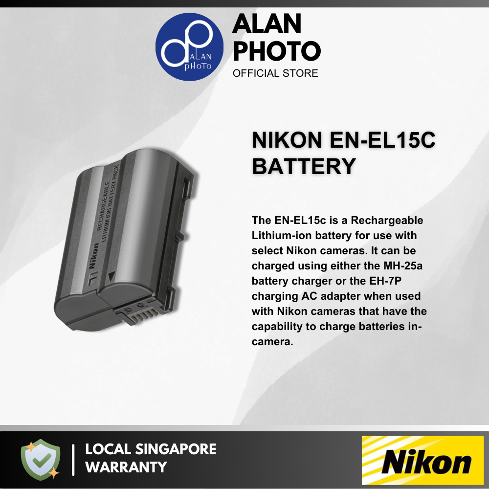 Nikon EN-EL15c Rechargeable Lithium-Ion Battery for Z7 II Z6 II | Nikon Singapore | Shopee Singapore