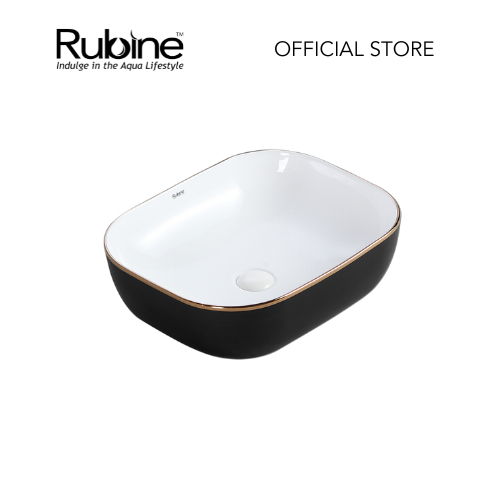 RUBINE Evea 50 BW Countertop Rect-Round Ceramic Basin | Shopee Singapore