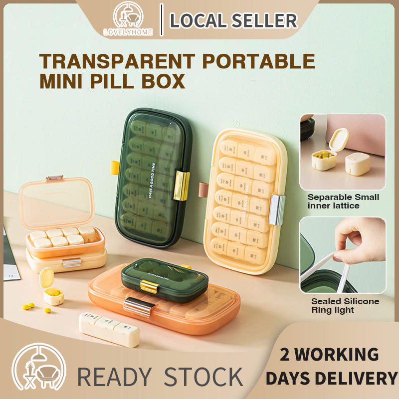 [SG] High Quality ins Transparent Portable Mini Pill Box Travel Mini ...