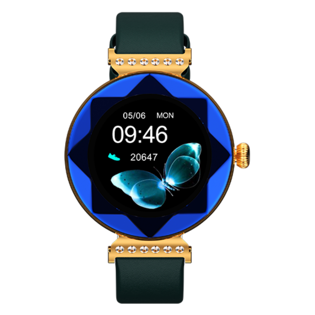 Fire-Boltt Emerald Gemstone-Studded Diamond Cut Smart Watch with 1.09 ...