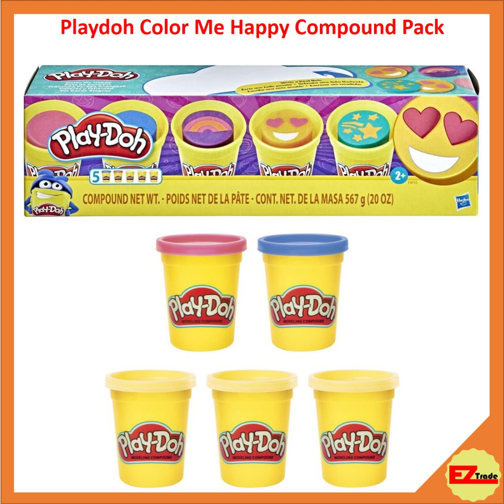 Hasbro Play-Doh Color Me Happy Compound Pack includes 5 Cans, Playdoh ...