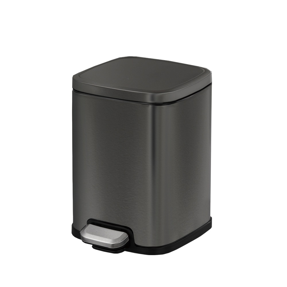 EKO Stella Stainless Steel Rectangle Step Bin With Soft Closing Lid 9L ...