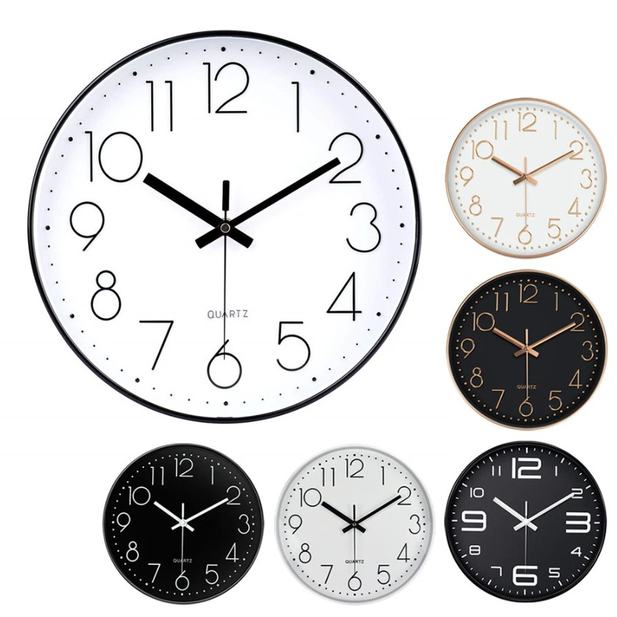 Modern Wall Clocks Silent for Living Room Minimalist Watch Battery ...