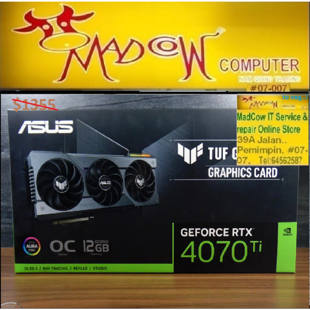 ASUS TUF Gaming RTX 4070 Ti 12GB GDDR6X OC 192-bit Edition 4070Ti 4070 Ti RTX4070 Ti (3y), April ...