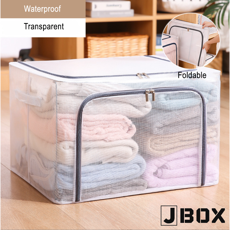 Transparent Foldable Storage Box 3Sizes (JBox) | Shopee Singapore