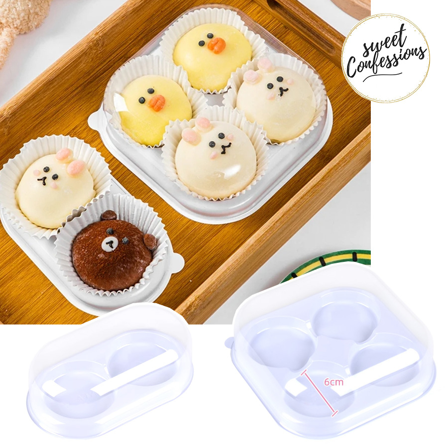 2/3/4 cavity Tart Box Muffin Cupcake Box Daifuku case tart packaging ...
