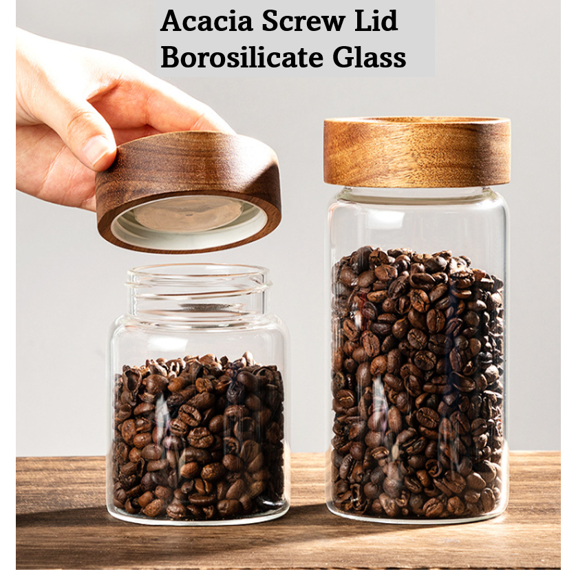 {SG Seller} Airtight Glass Container with Acacia Screw Lid | Glass Jar ...